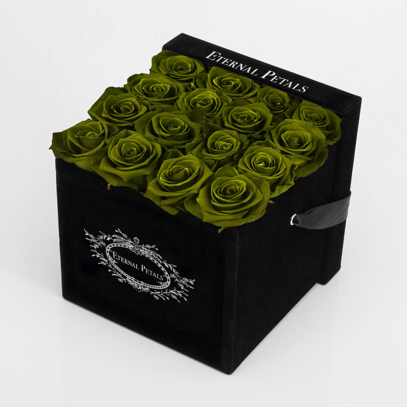 Khaki Roses | Black Flower Box | 100% Real Roses That Last A Year ...