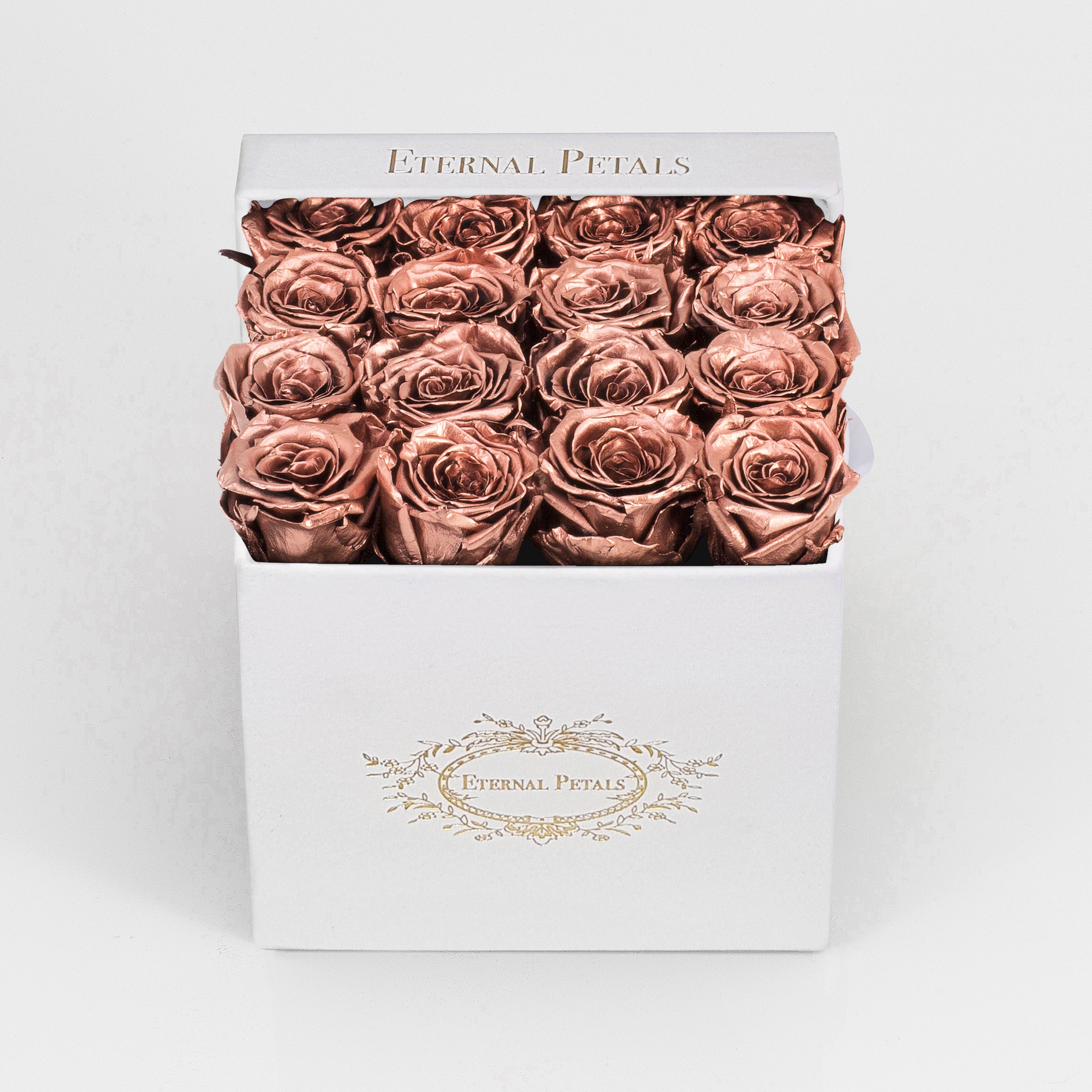 Rose Gold | White Flower Box| Roses | Flowers London – Eternal Petals