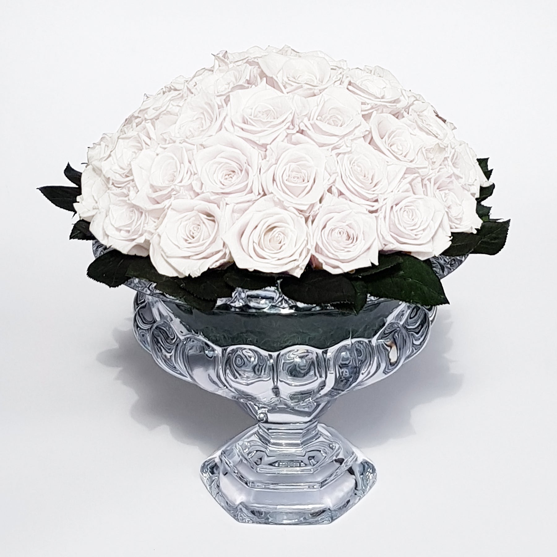 White Roses | Crystal Vase | Amazing Wedding Flowers London – Eternal ...
